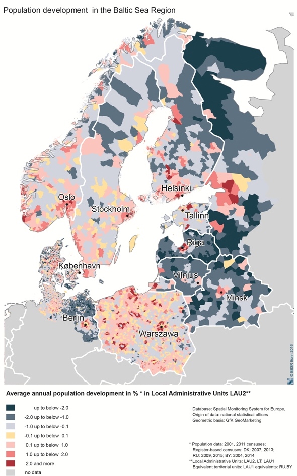 Map on Population in the Baltic Sea Region | VASAB